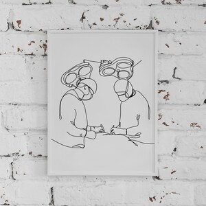 Minimalist Surgeon Line Art, Digital Download, Medical Health Print ...