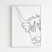 Minimalist Highland Cattle Line Art, Digital Download, Cow Outline ...