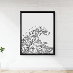 Minimalist Wave Line Art Digital Download Ocean Waves Simple - Etsy