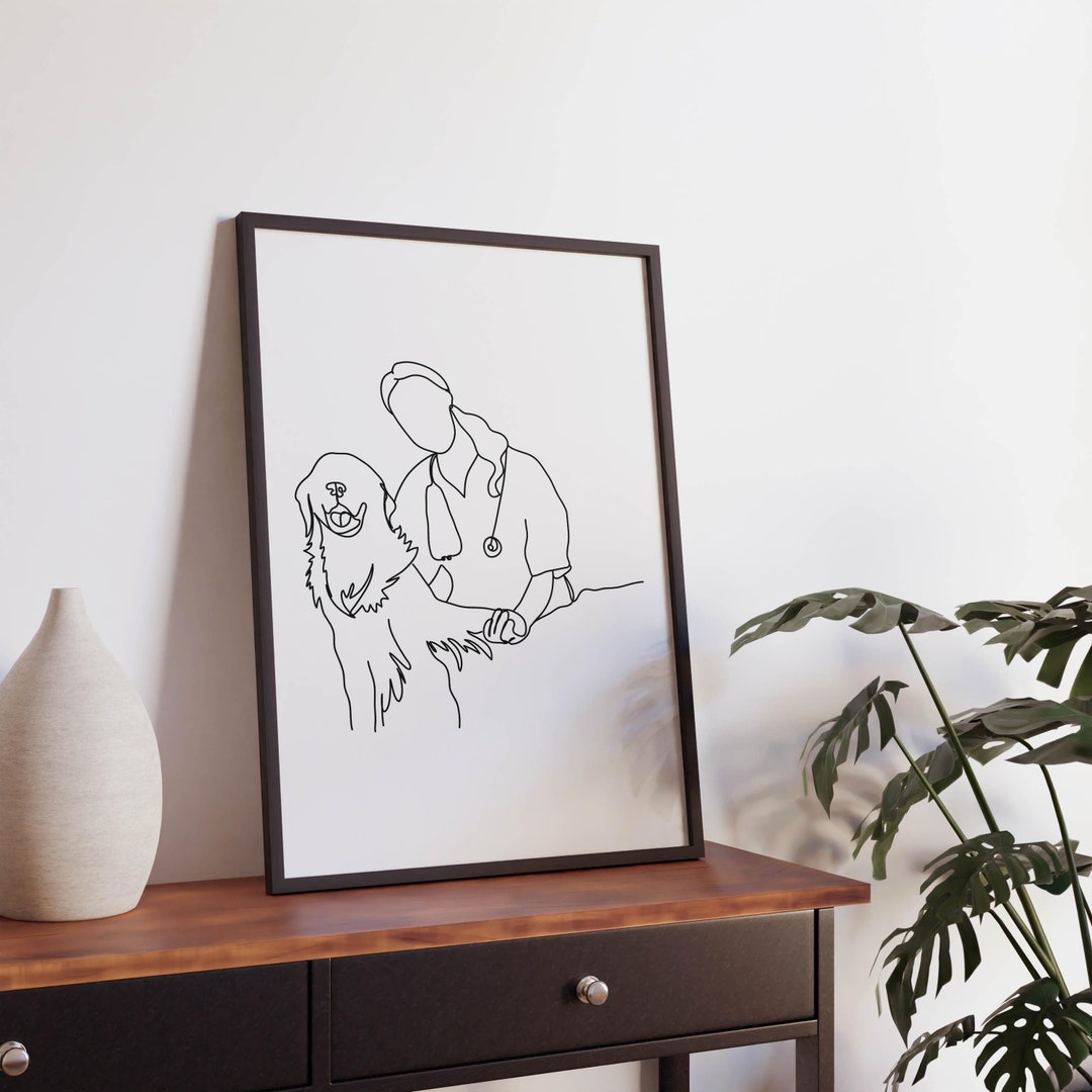 Veterinary Line Art, Digital Download, Vet Office Outline Drawing ...