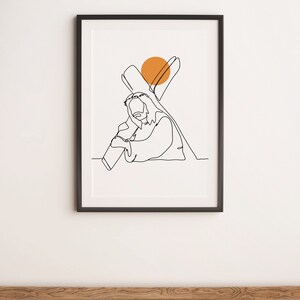 Minimalist Christian Line Art , Digital Download, Religious Print ...