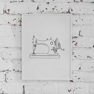 Minimalist Sewing Machine Line Art, Digital Download, Fashion Tailoring ...