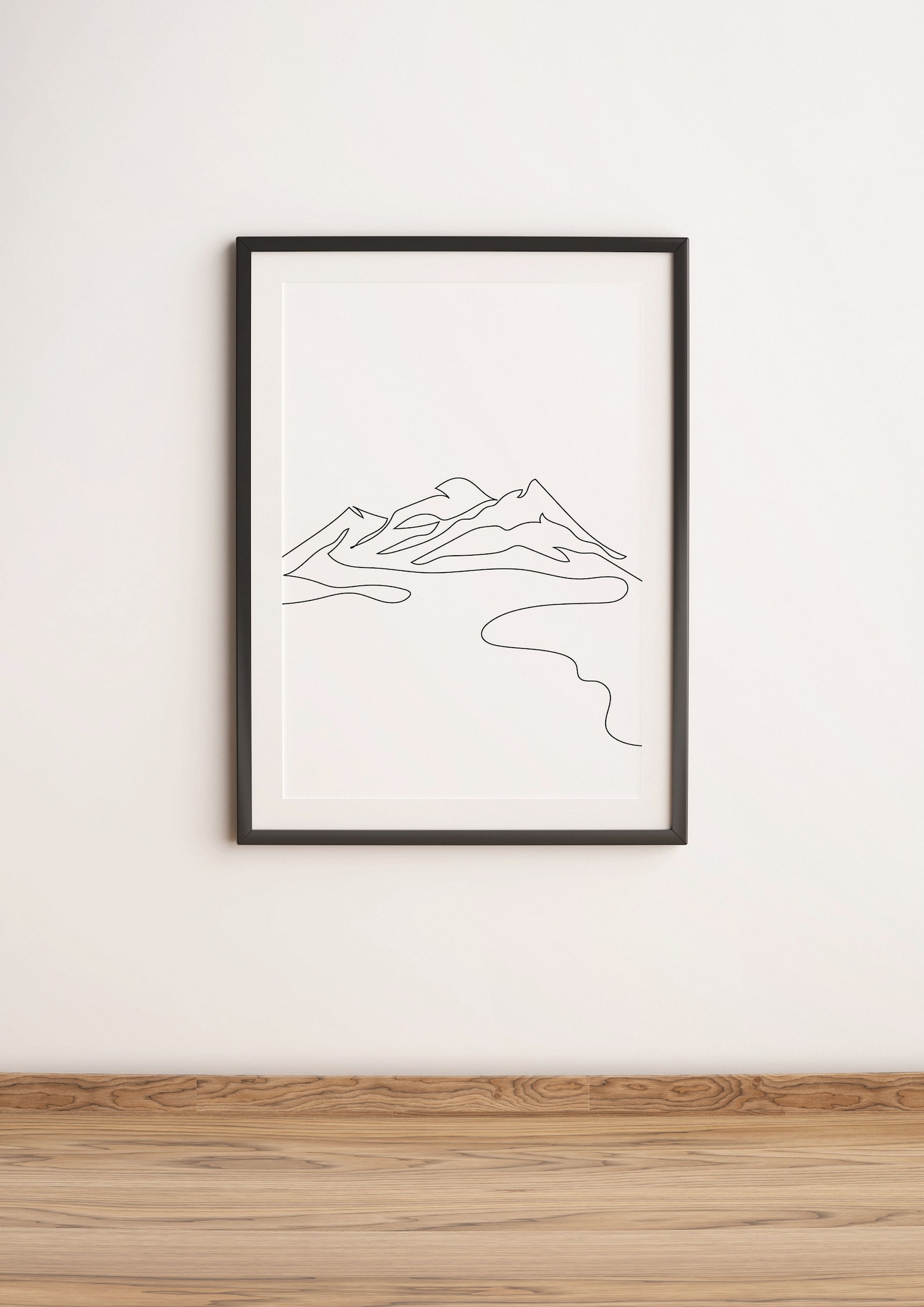 Minimalist Mountain Line Art digital Download Landscape - Etsy