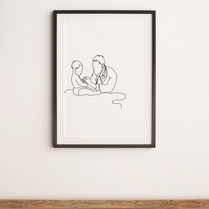 Minimalist Pediatric Line Art, Digital Download, Medical Artwork, Male ...