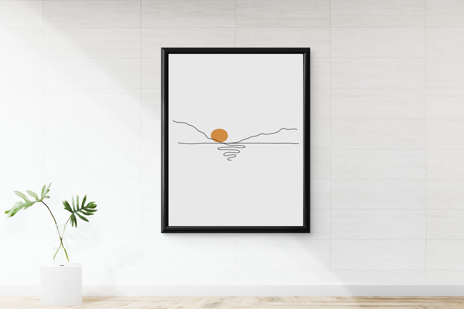 Minimalist Sunset Artwork, Sunrise Line Art Print, Digital Download ...