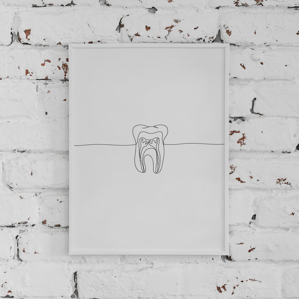 Minimalist Dentist Line Art, Digital Download, Teeth Outline Drawing ...