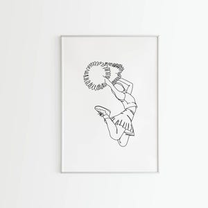 Minimalist Cheerleader Line Art, Digital Download, Sport Print ...