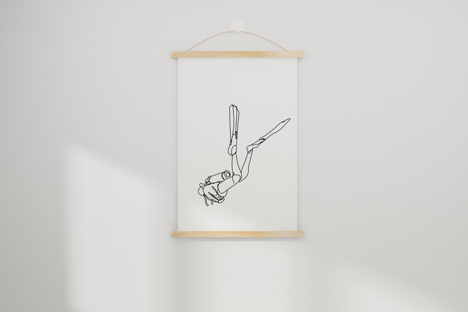 Minimalist Scuba Diving Line Art, Digital File, Water Sport Printable ...