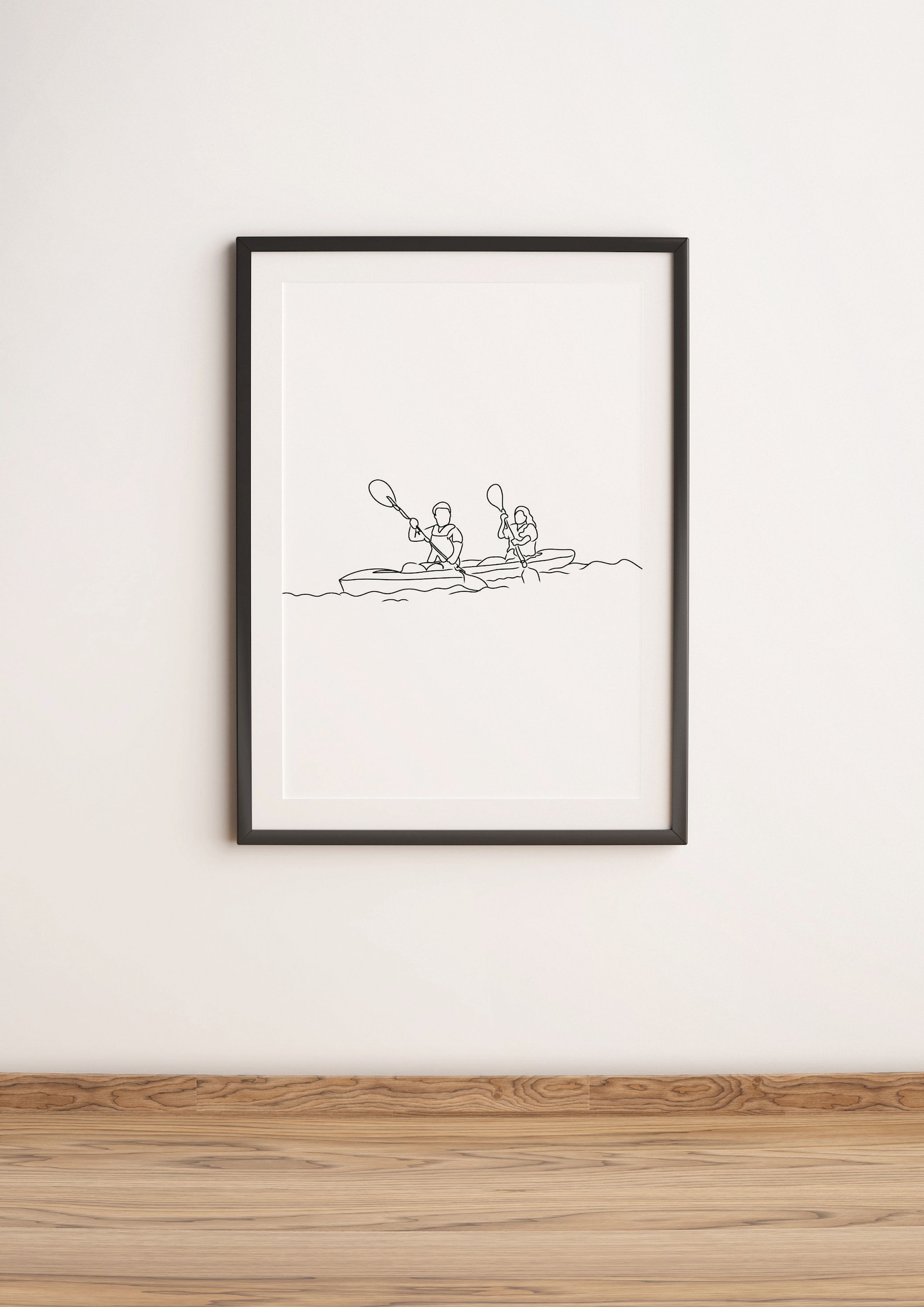 Minimalist Kayak Line Art Print Water Sport Printable Canoe - Etsy