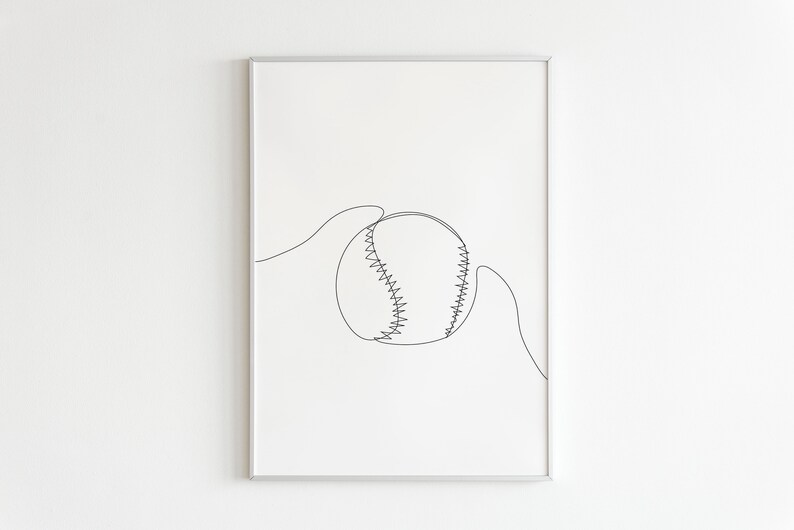 Minimalist Baseball Ball Line Art Digital Download Sport - Etsy