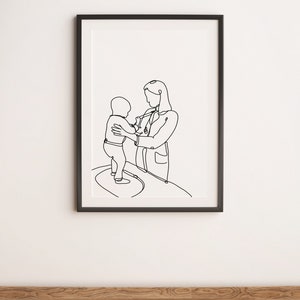 Minimalist Pediatric Line Art, Digital Download, Medical Artwork ...