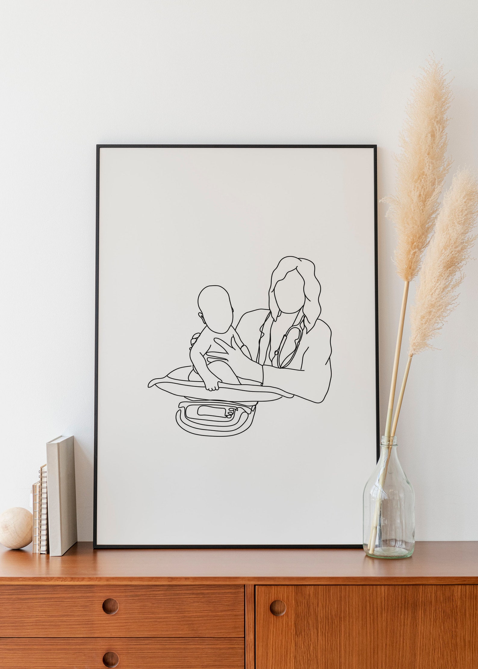 Minimalist Pediatric Line Art, Digital Download, Medical Artwork ...