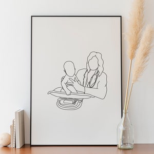 Minimalist Pediatric Line Art, Digital Download, Medical Artwork ...