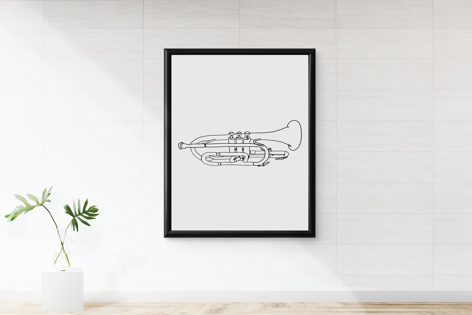 Minimalist Cornet Line Art Digital Download Wind Music - Etsy