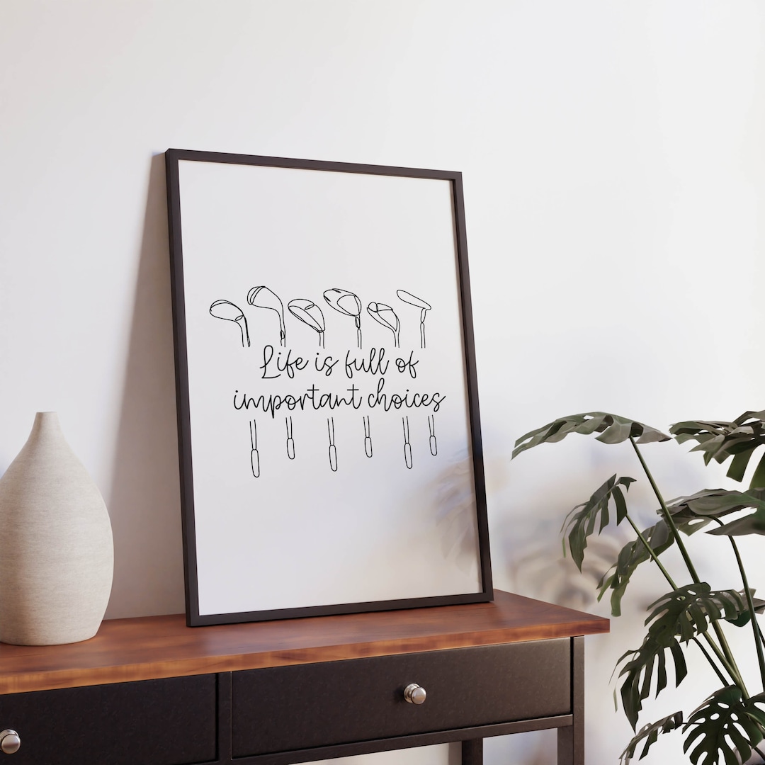 Minimalist Golf Clubs Line Art, Digital Download, Sport Print, Simple ...