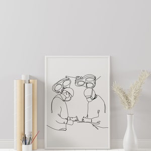Minimalist Surgeon Line Art, Digital Download, Medical Health Print ...