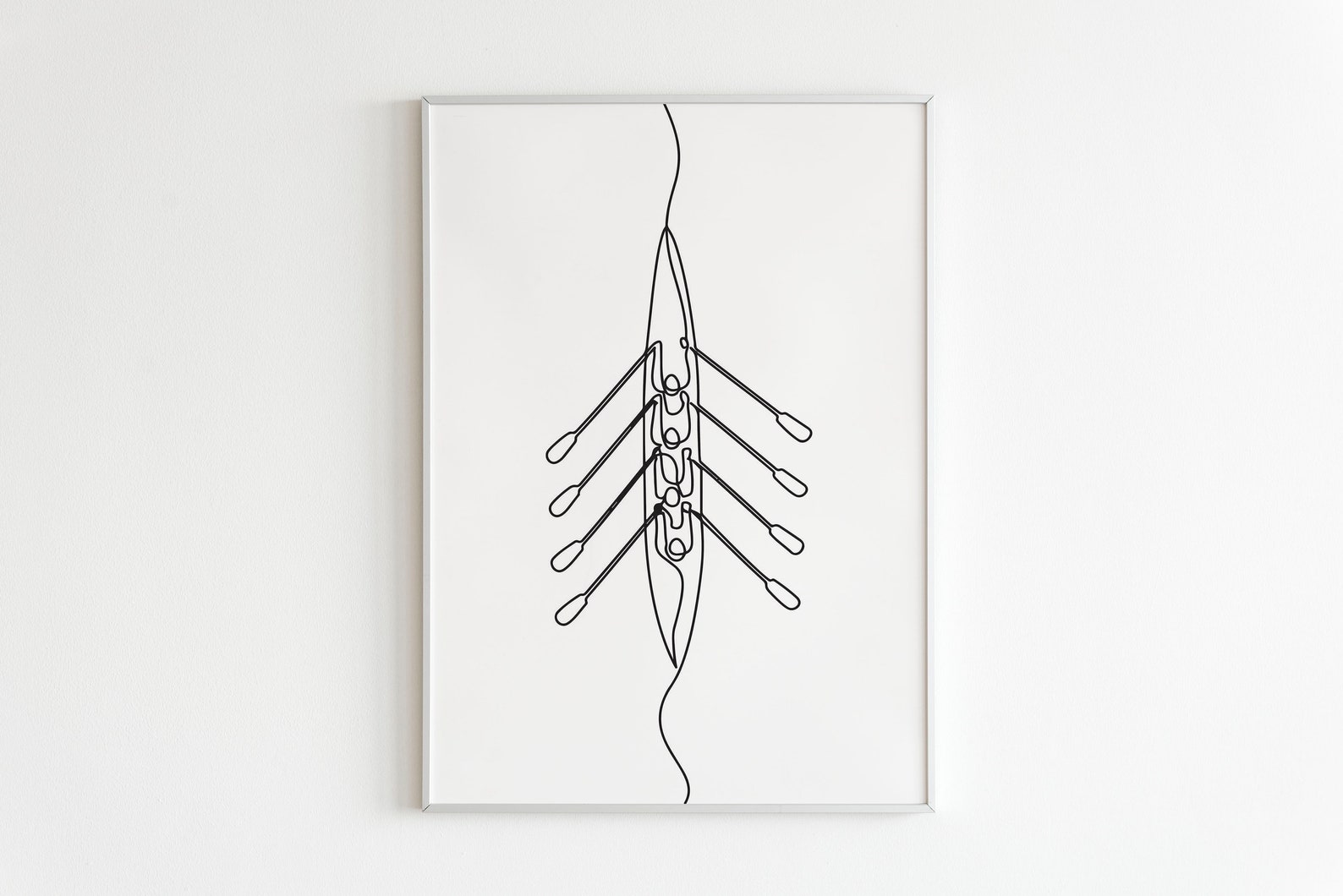 Minimalist Rowing Boat Line Art Water Sport Printable Rower - Etsy