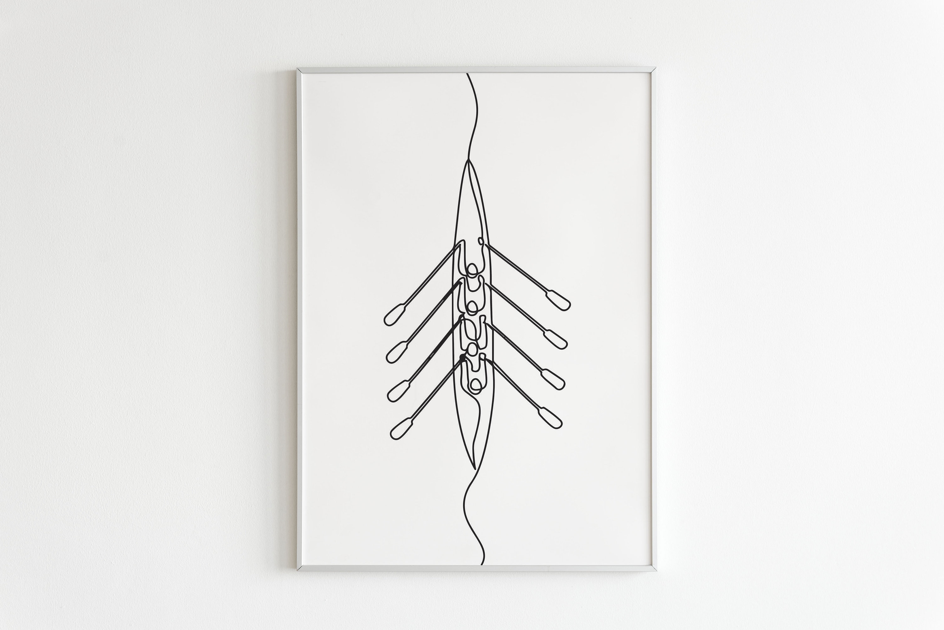 Minimalist Rowing Boat Line Art Water Sport Printable Rower - Etsy