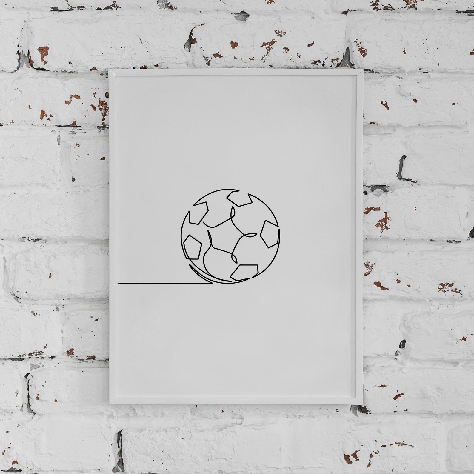 Minimalist Football Line Art Print Soccer Sport Wall Art - Etsy