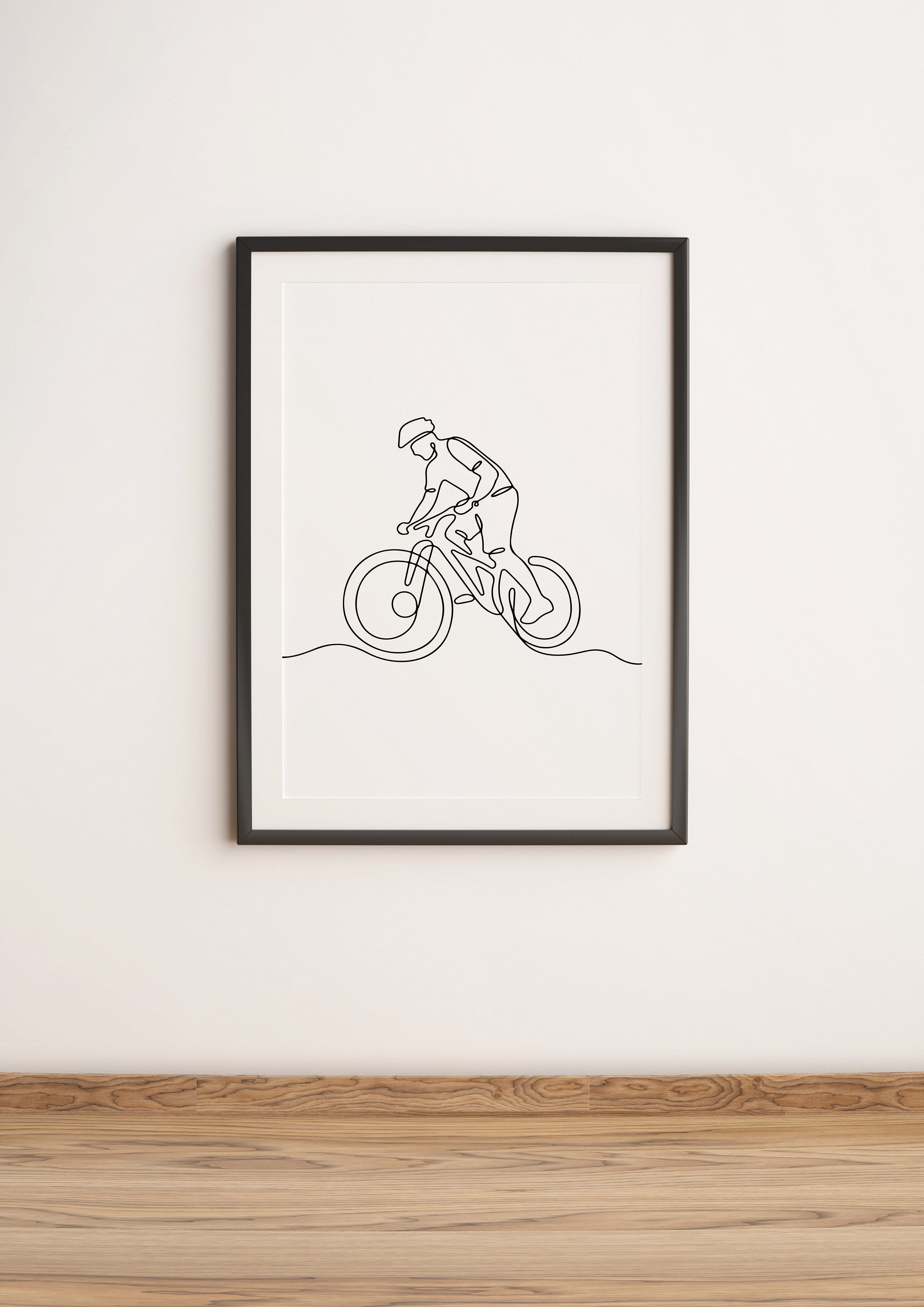 Cyclist Line Art Minimalist Biker Wall Digital Download - Etsy UK
