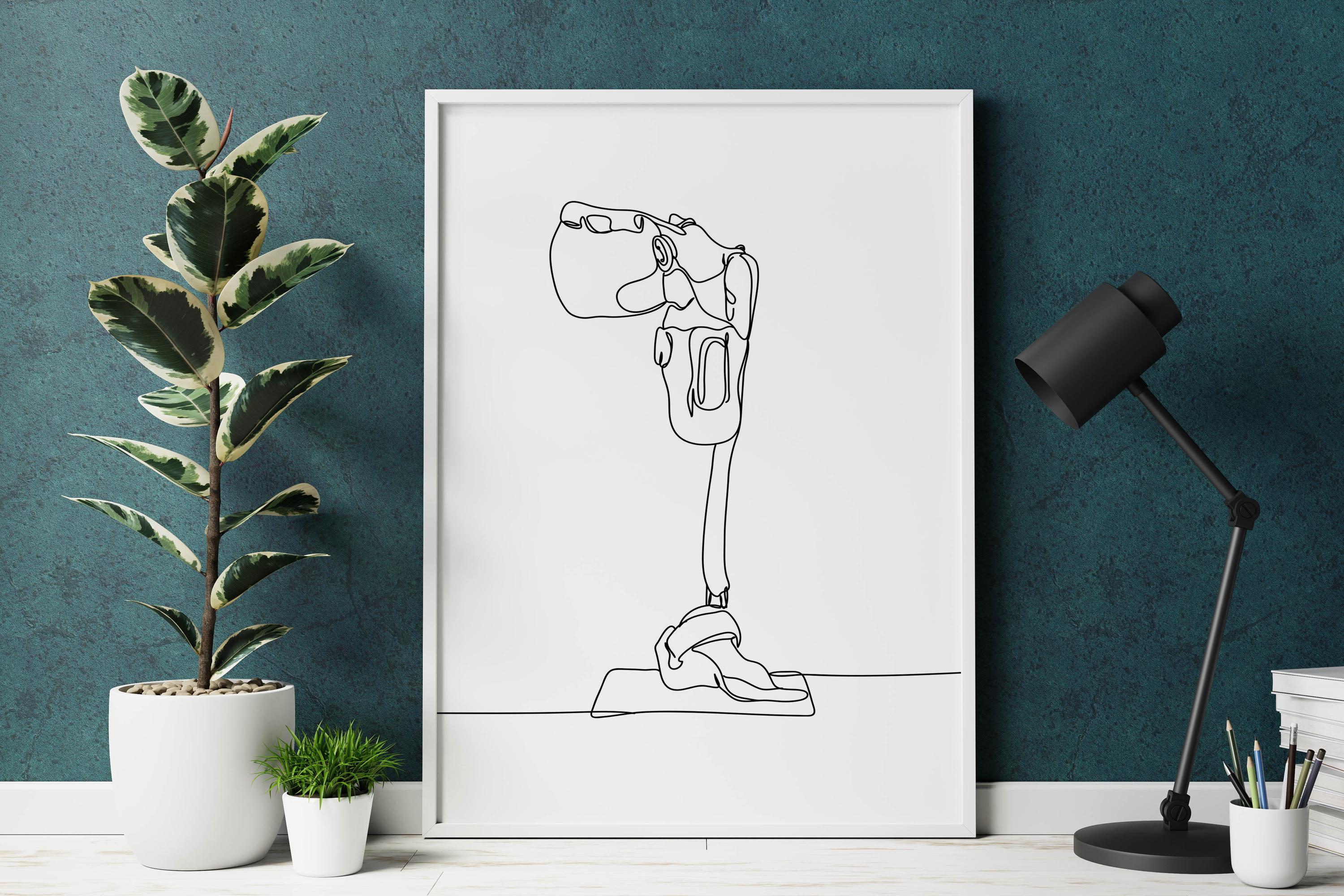 Minimalist Leg Prosthetic Line Art, Digital File, Prostheses Print ...