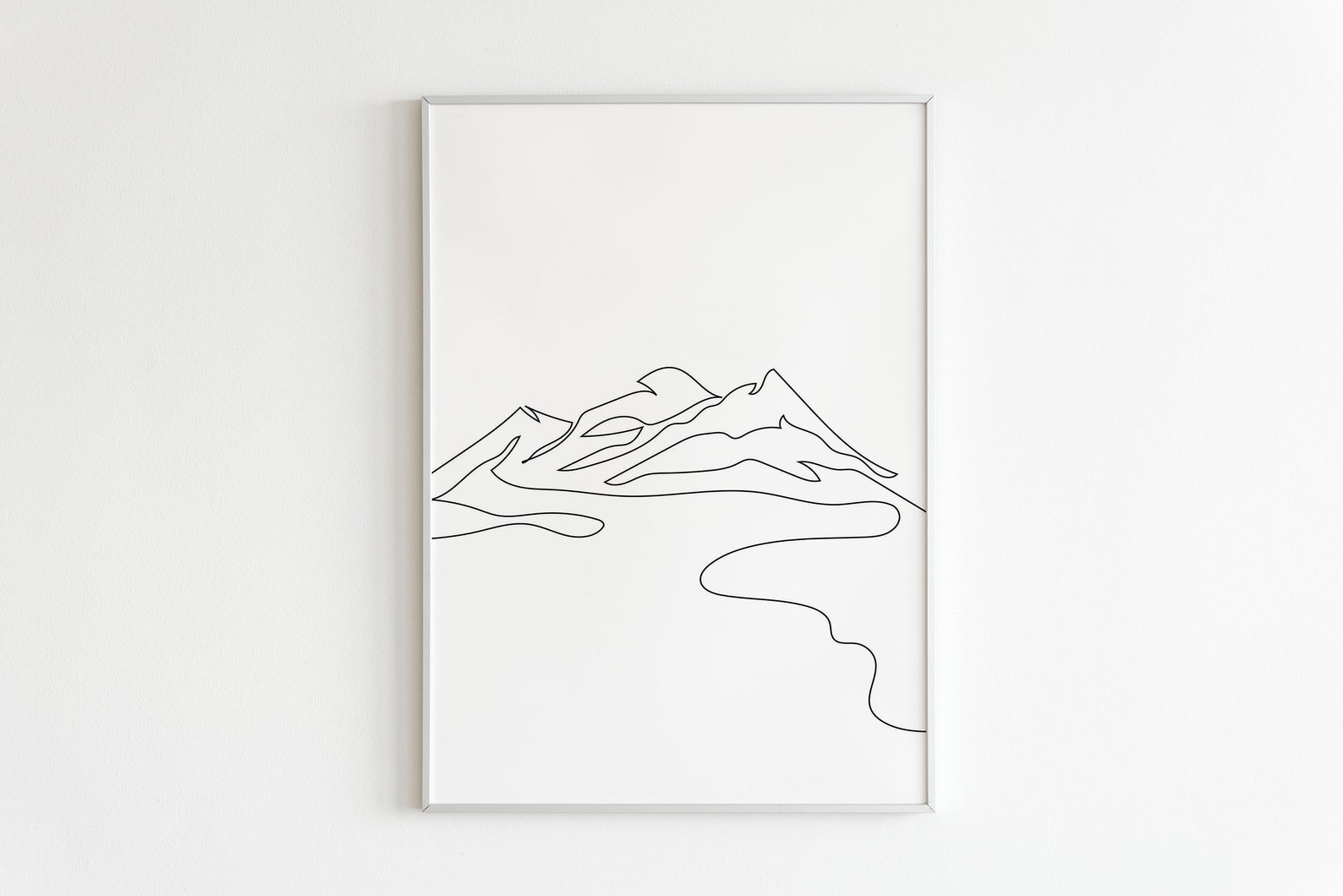 Minimalist Mountain Line Art digital Download Landscape - Etsy