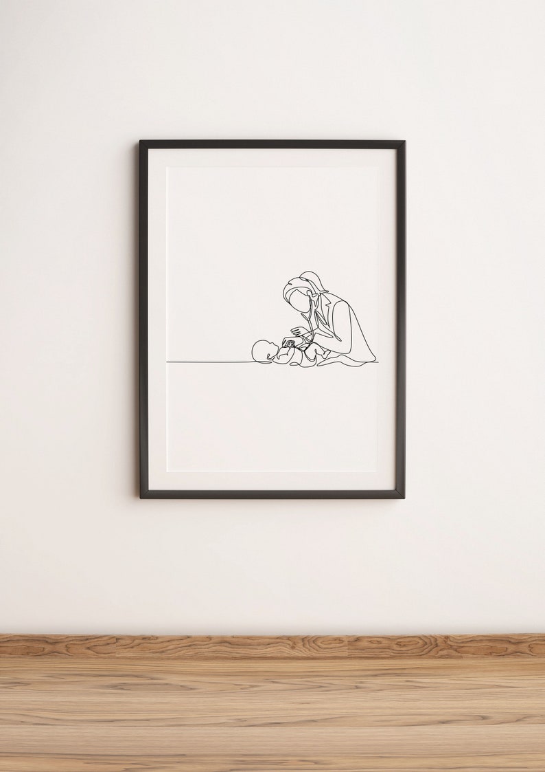 Minimalist Pediatric Line Art, Digital Download, Medical Artwork ...