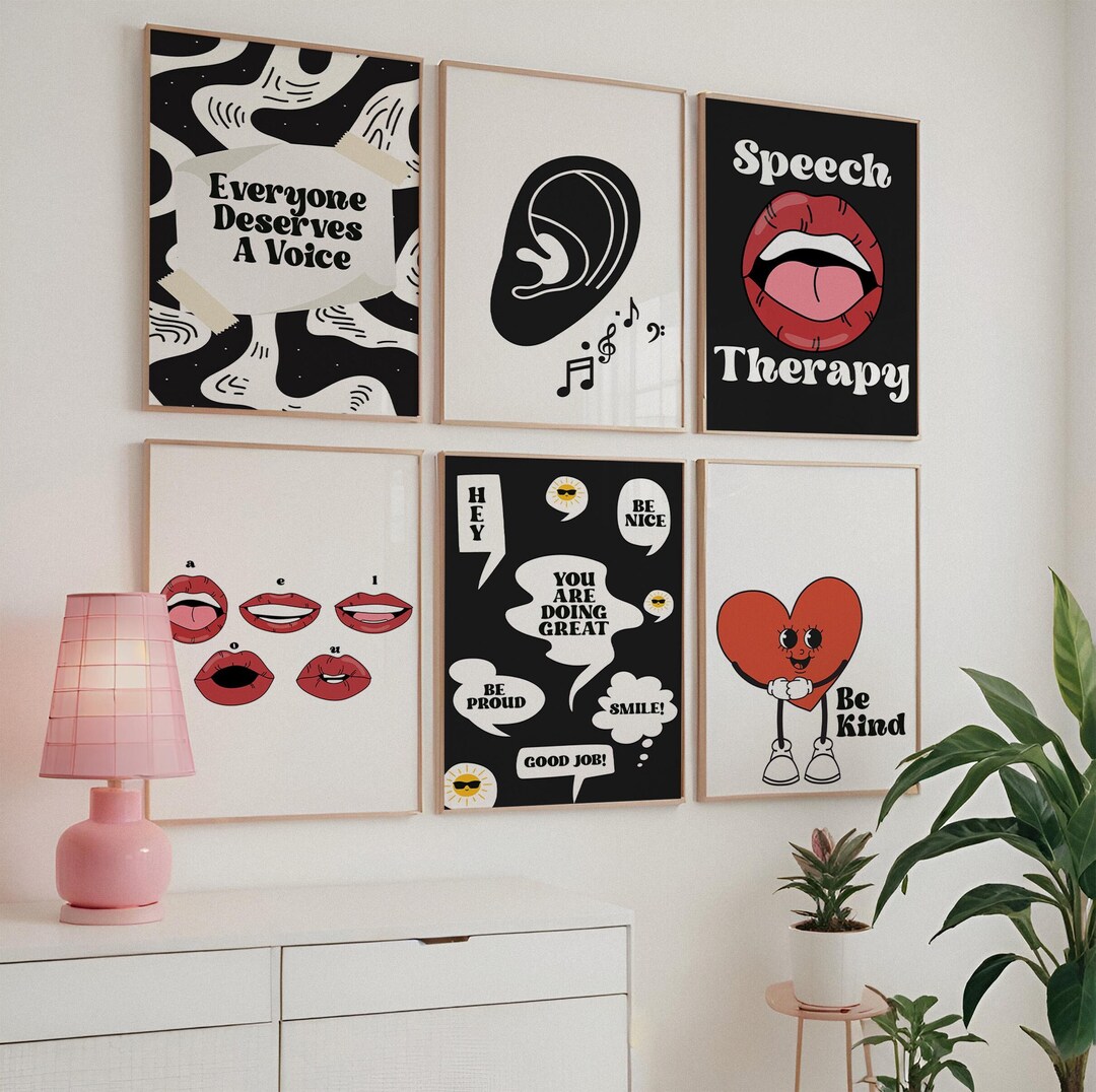 Fun Speech Therapy Art Gallery Set of 6 Drawing, Classroom Decoration ...