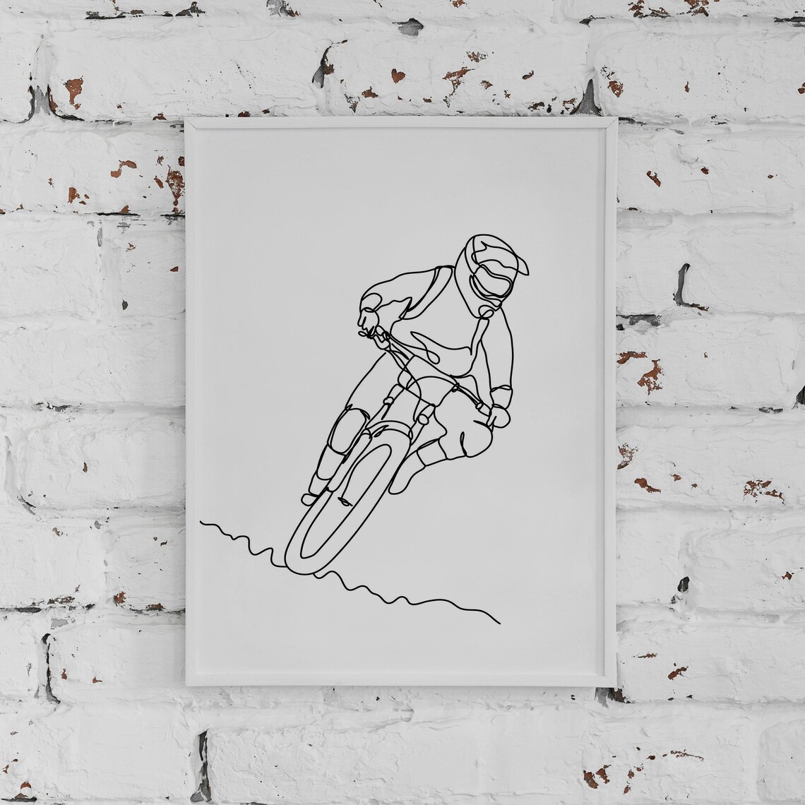 Minimalist Mountain Bike Line Art, Digital Download, MTB Print, Extreme ...