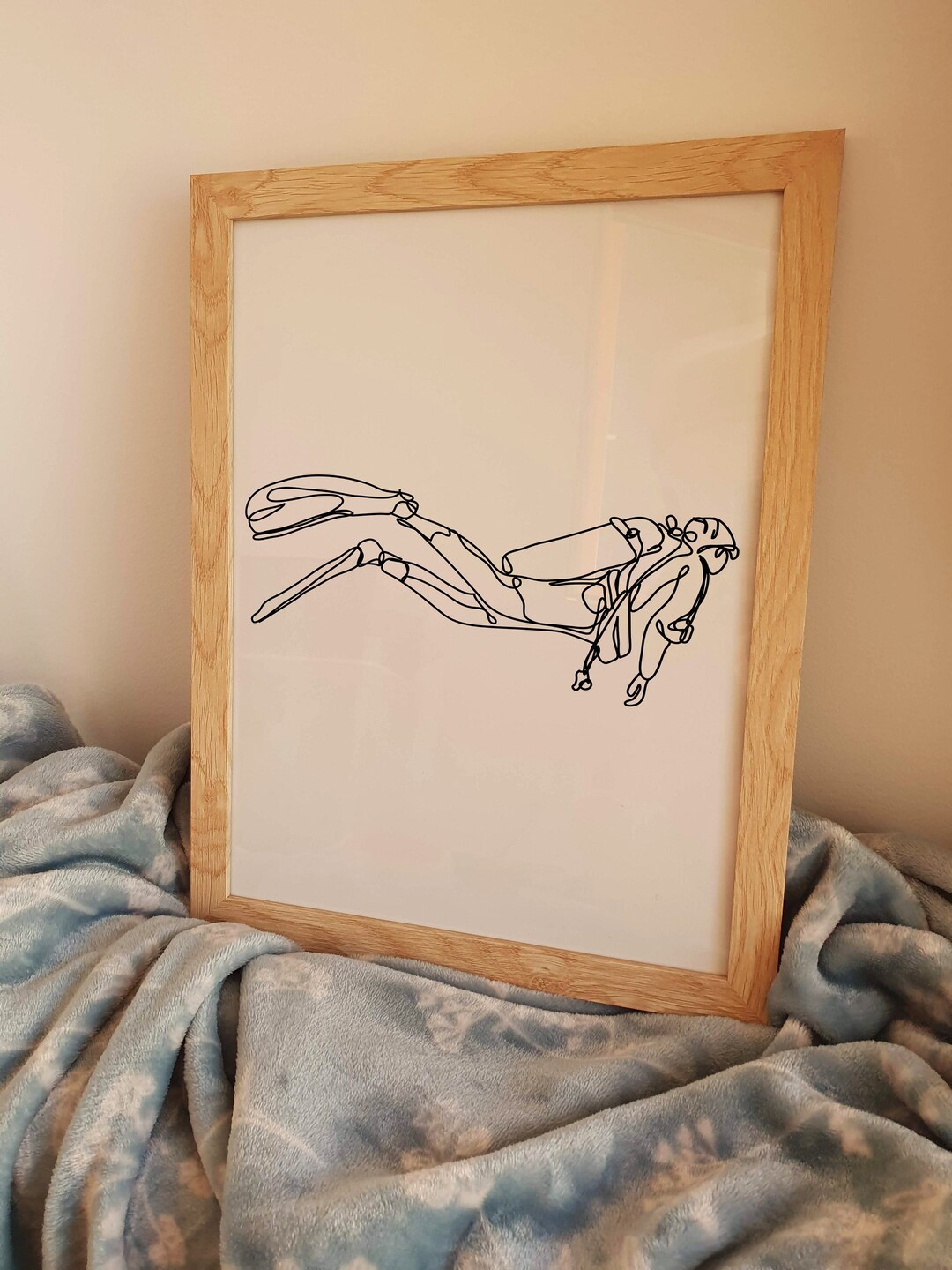 Minimalist Scuba Diving Line Art, Digital File, Water Sport Printable ...