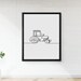 Minimalist Tractor Line Art Digital Download Transportation - Etsy