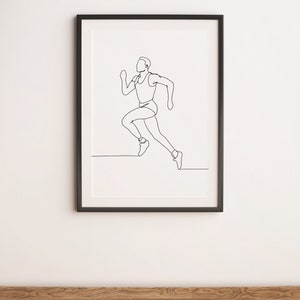 Minimalist Running Line Art, Digital Download, Sport Print, Exercise ...