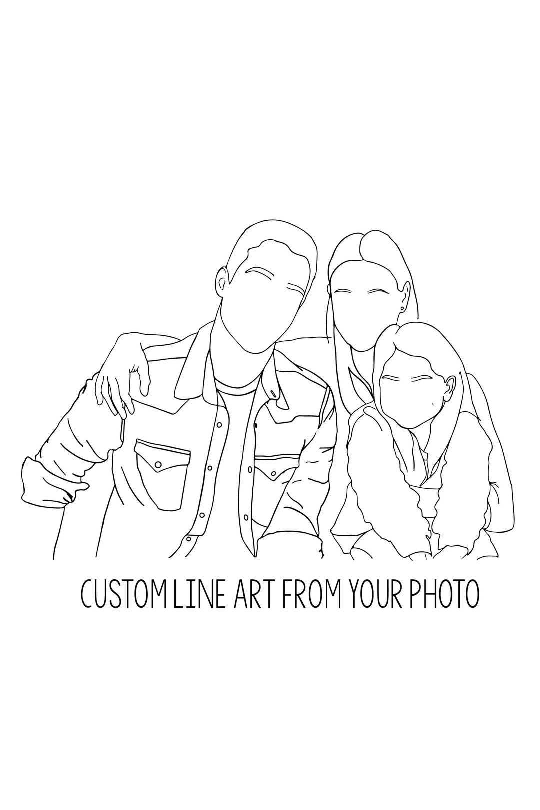 Custom Line Art Prints, Digital Download, One Line Sketch, Personalized ...