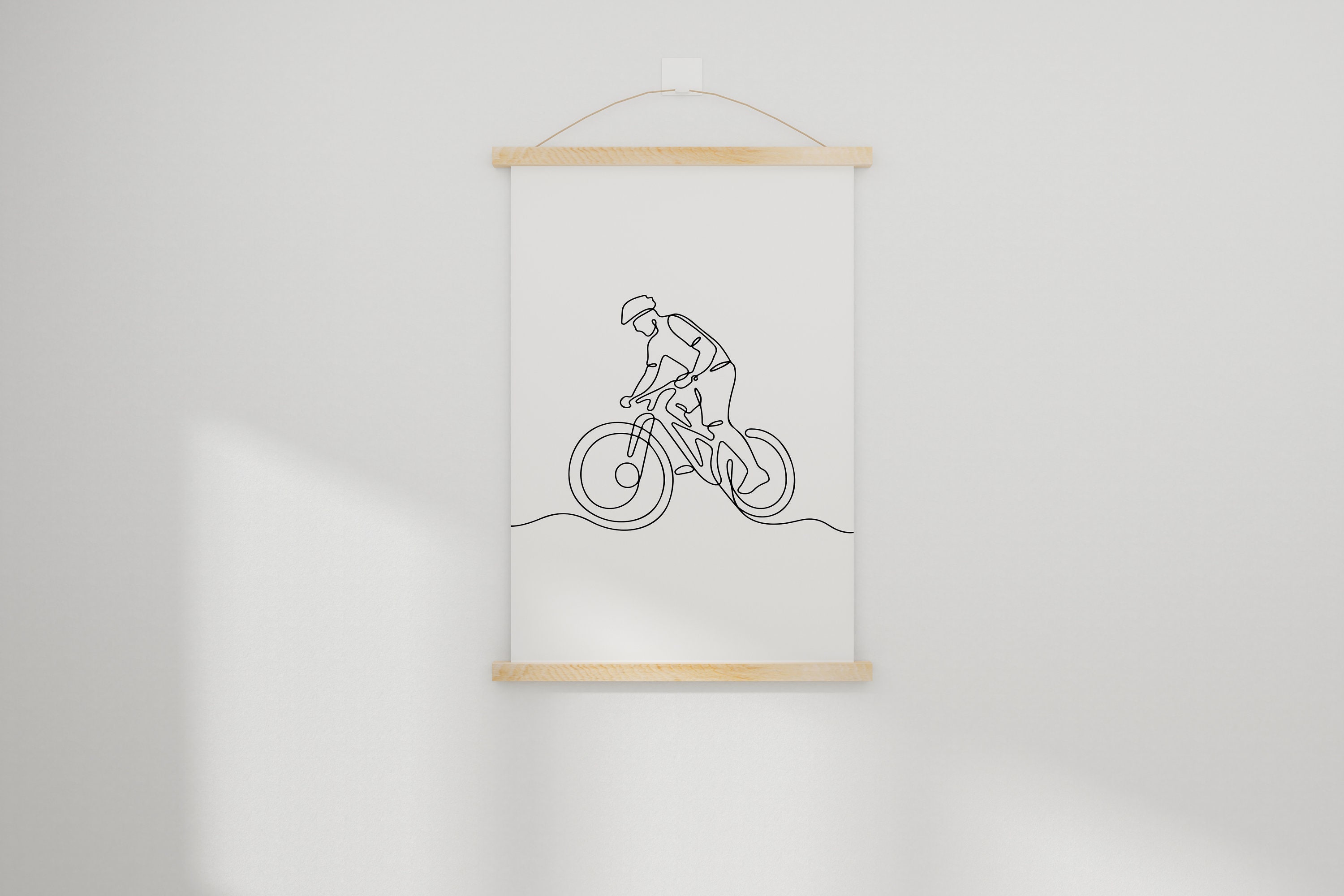 Cyclist Line Art Minimalist Biker Wall Digital Download - Etsy UK