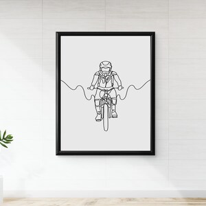 Minimalist Mountain Bike Line Art, Digital Download, MTB Print, Extreme ...