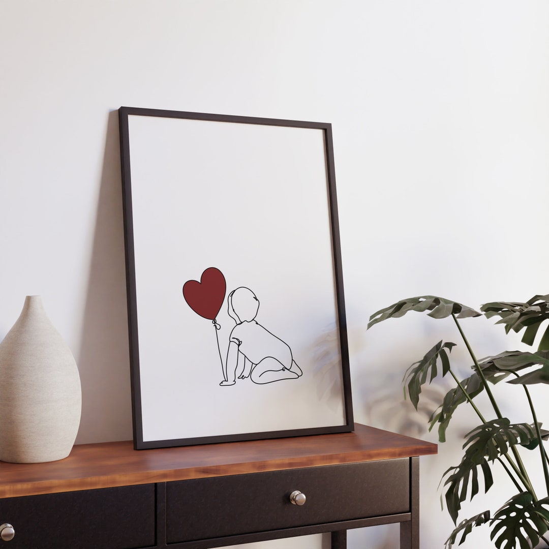 Minimalist Pediatric Line Art, Digital Download, Gift Artwork, Baby ...