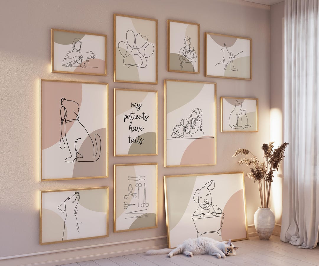 Veterinary Gallery Set of 11 Drawings, VET Office Decoration ...