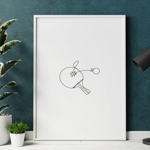 Minimalist Table Tennis Line Art, Digital Download, Sport Print, Simple ...