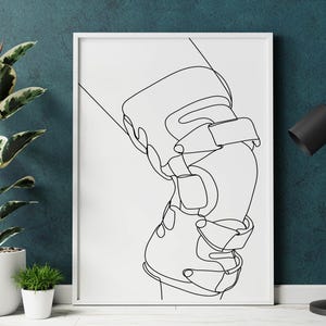 Minimalist Orthopedic Line Art, Digital File, Knee Joint Brace Print ...