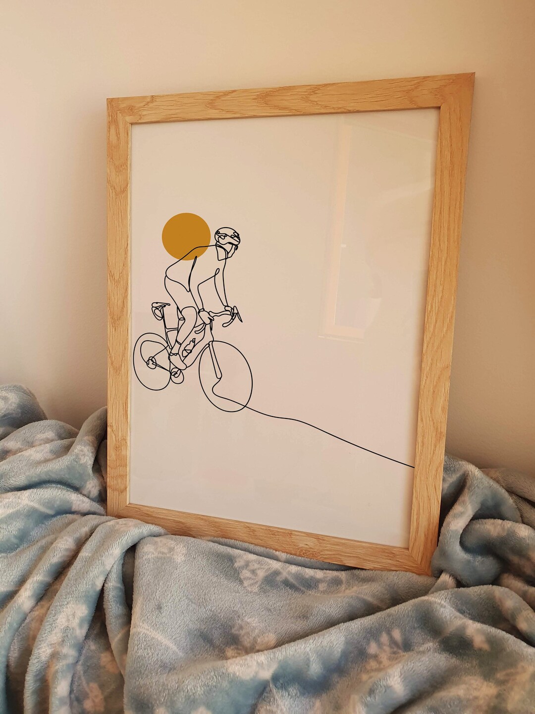 Cyclist Line Art, Minimalist Biker Wall , Digital Download, Mountain ...