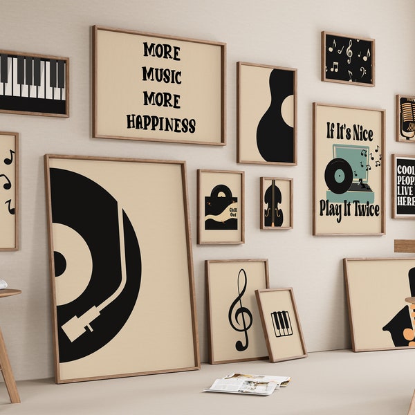 Records Wallpaper Peel and Stick Music Wall Art Vintage Wall Decor ...