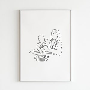 Minimalist Pediatric Line Art, Digital Download, Medical Artwork ...