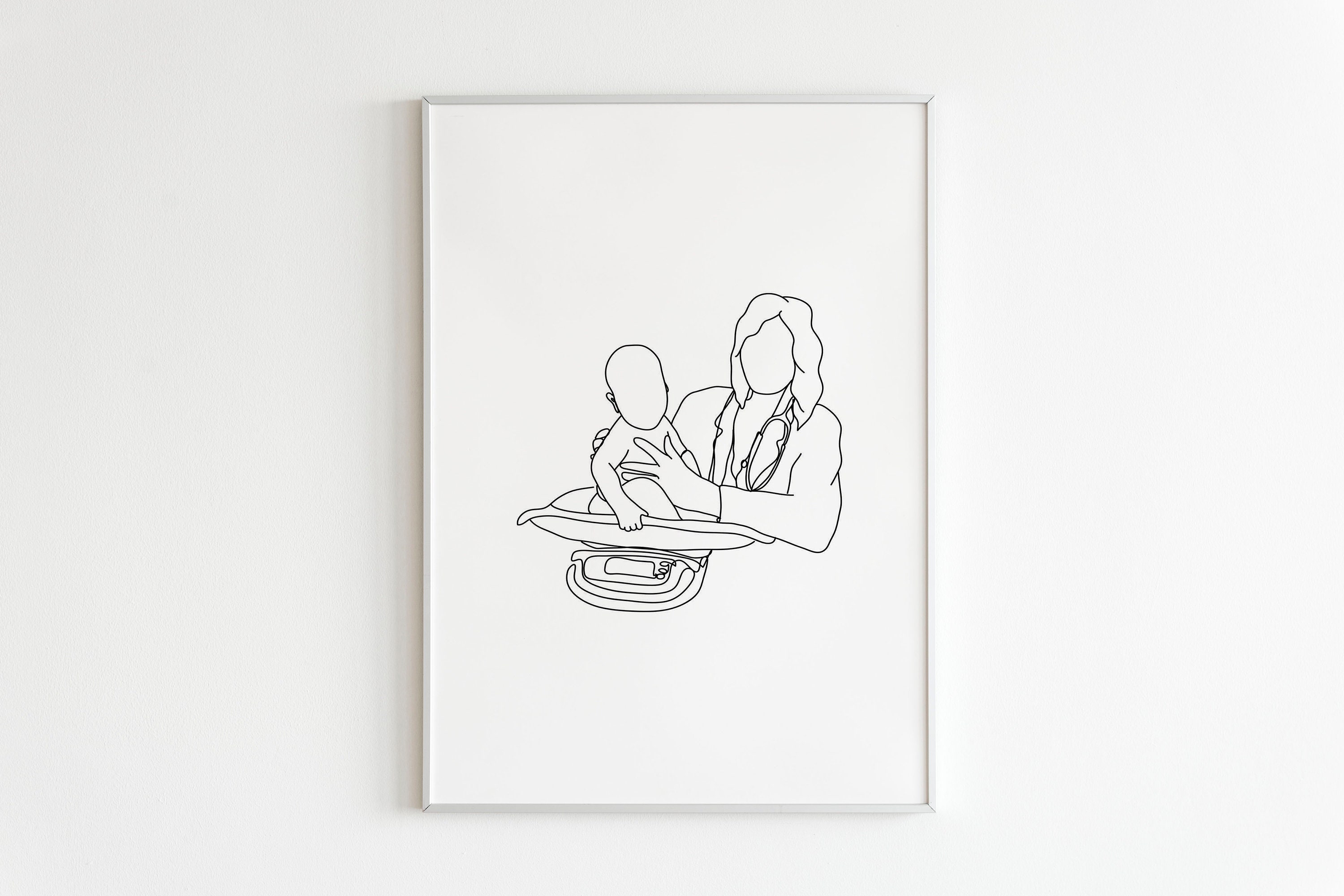 Minimalist Pediatric Line Art, Digital Download, Medical Artwork ...