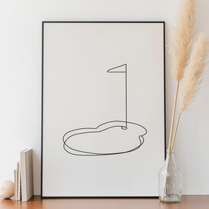 Minimalist Golf Line Art, Digital Download, Sport Print, Player ...