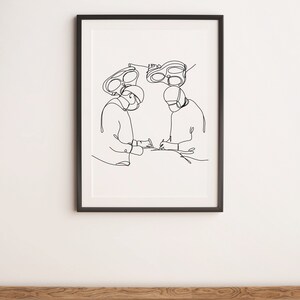 Minimalist Surgeon Line Art, Digital Download, Medical Health Print ...