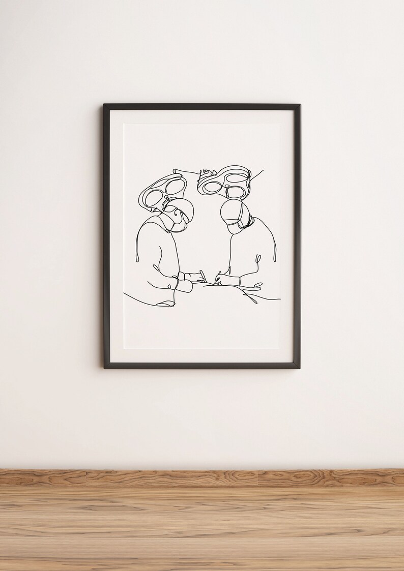 Minimalist Surgeon Line Art, Digital Download, Medical Health Print ...
