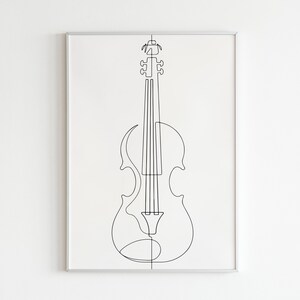 Minimalist Violin Line Art Digital Download Stringed Music | Etsy