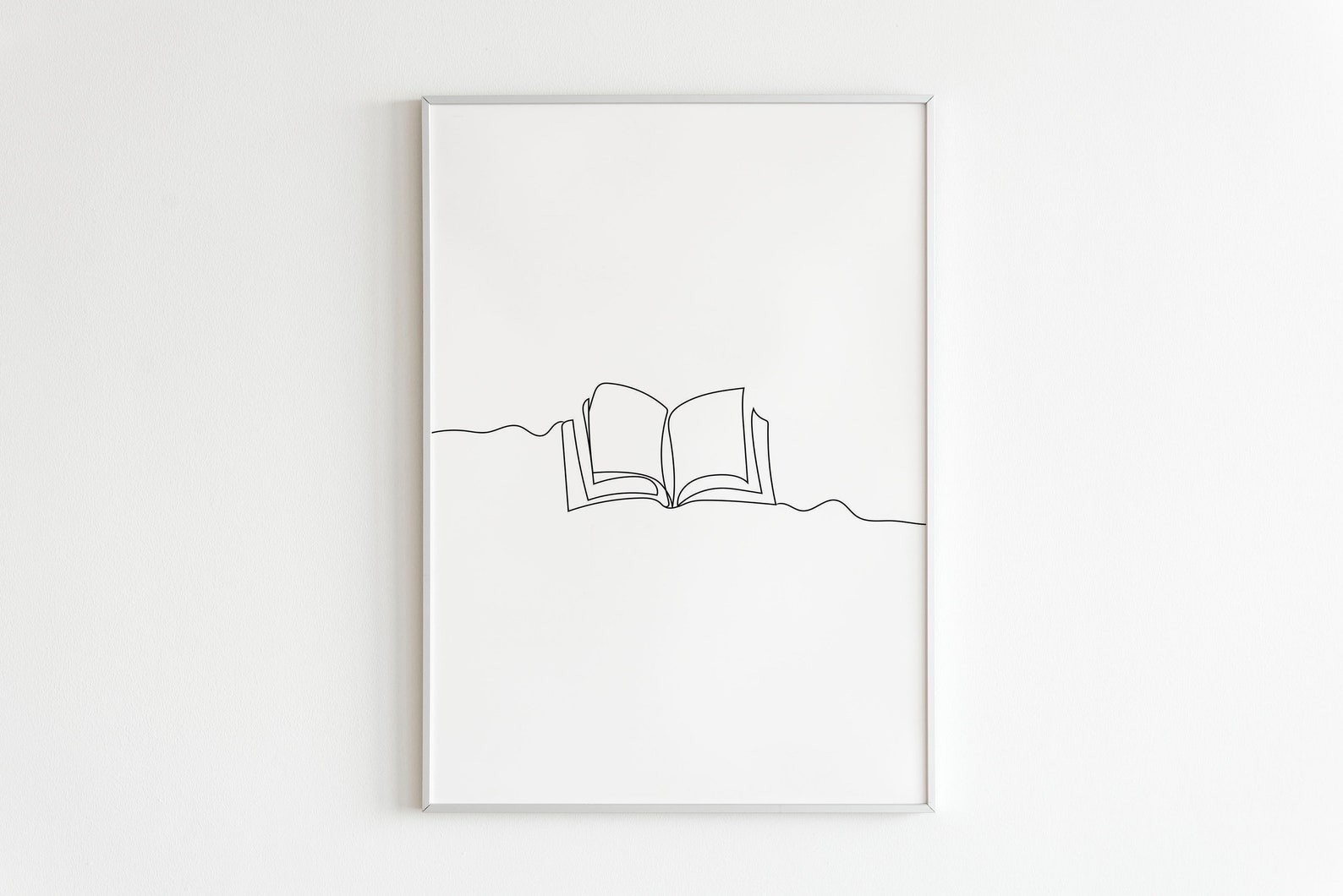 Minimalist Book Line Art, Digital Download, Books Outline Drawing ...