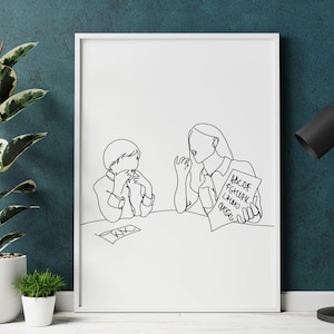 Minimalist Speech Therapy Line Art, SLP Drawings, Office Decoration ...
