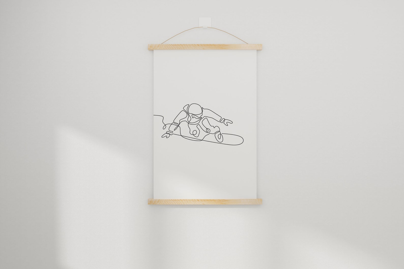Minimalist Snowboard Line Art Print Winter Sport Wall Art - Etsy